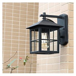 TAMSOI Outdoor Wall Lantern Black Matte Finish, Waterproof Exterior Wall Light Wall Mounted Sconce Lighting Fixture with Clear Shade Industrial Antique for Entryway Front Door Garage