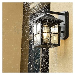 TAMSOI Outdoor Wall Lantern Black Matte Finish, Waterproof Exterior Wall Light Wall Mounted Sconce Lighting Fixture with Clear Shade Industrial Antique for Entryway Front Door Garage