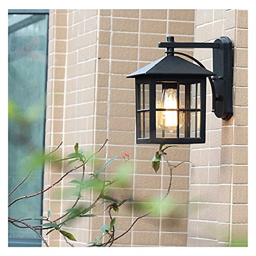 TAMSOI Outdoor Wall Lantern Black Matte Finish, Waterproof Exterior Wall Light Wall Mounted Sconce Lighting Fixture with Clear Shade Industrial Antique for Entryway Front Door Garage