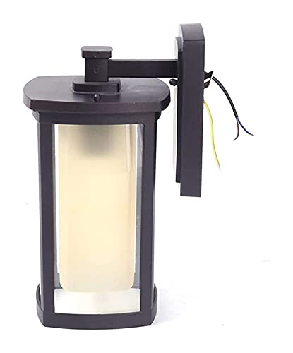 TAMSOI Outdoor Modern Garden Wall Light Lantern Exterior Clear Diffuser LED Compatible Wall Lamp Black Finish Wall Mount Sconce for Porch Garage Entrance