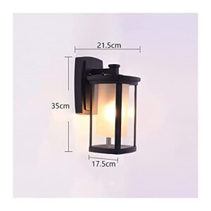 TAMSOI Outdoor Modern Garden Wall Light Lantern Exterior Clear Diffuser LED Compatible Wall Lamp Black Finish Wall Mount Sconce for Porch Garage Entrance