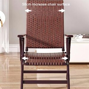 JHKZUDG Folding Patio Rocking Chairs,Garden Rattan Chairs,Portable Rocking Chair,PE Rattan Rocking Chair with Steel Frame, for Garden, Backyard, Porch