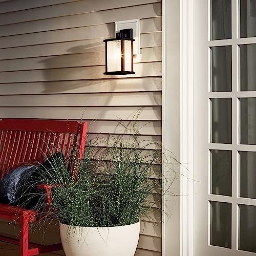 TamsOi Marimount 12.75" 1 Light Black Outdoor Wall Sconce with Clear Glass