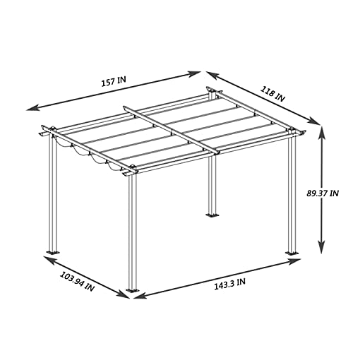 All Cedar Wooden Pergola Kit - Wind Rated at 100 MPH, Perfect for Outdoor Entertaining and Relaxation