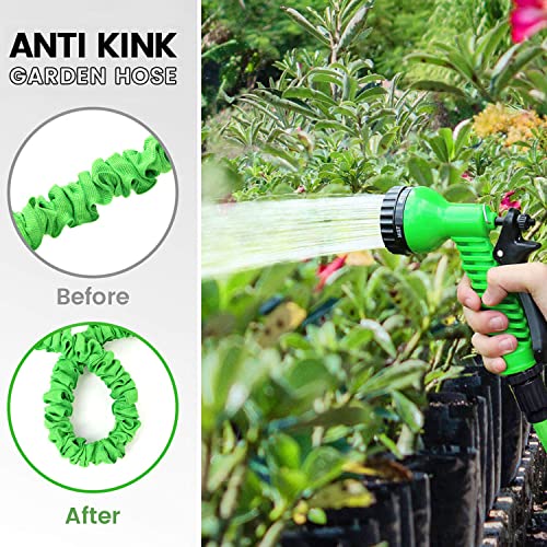 Expandable Garden Hose Water Pipe: Flexible Water Hose with 7 Function Hose Nozzle, Multi-functional Magic Hoses for Gardening, 50 FT