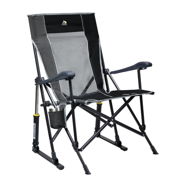 Outdoor Roadtrip Rocker Collapsible Rocking Chair (Black)