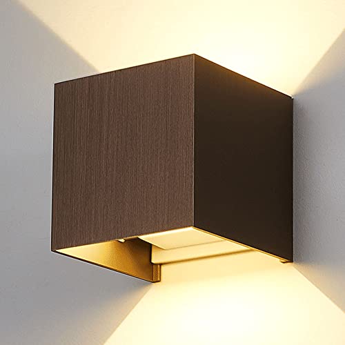 Mjsdjof Modern LED Wall Sconce, 6W Warm White 3000K Up and Down Lighting Fixture Lamps, Indoor Outdoor Waterproof Aluminum Wall Lamps for Living Room Bedroom Hallway Home Room Decor