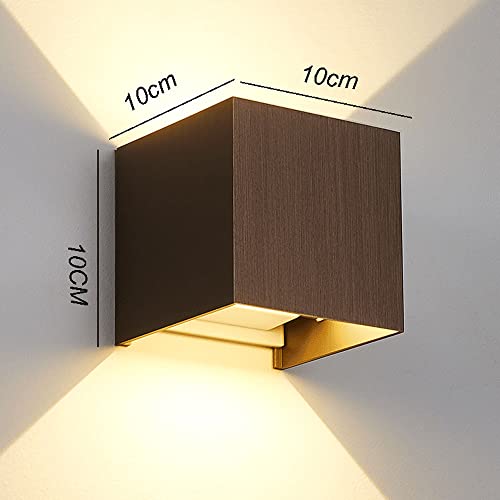 Mjsdjof Modern LED Wall Sconce, 6W Warm White 3000K Up and Down Lighting Fixture Lamps, Indoor Outdoor Waterproof Aluminum Wall Lamps for Living Room Bedroom Hallway Home Room Decor