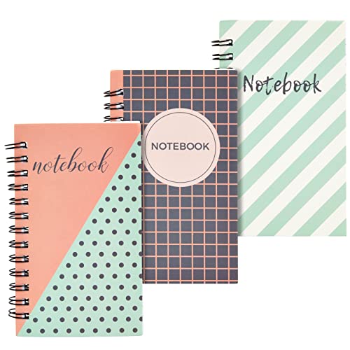 12 Pack Small Spiral Bound Pocket Sized Notebook with Lined Pages, 50 Sheets Each, 3 Designs (3x5 In)