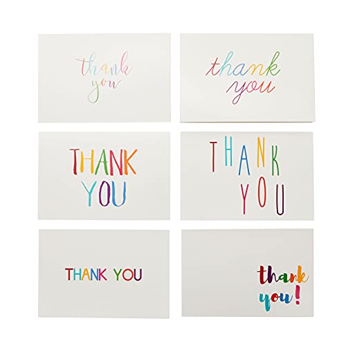 Rainbow Thank You Cards with Envelopes, Bulk Boxed Set (4x6 In, 144 Pack)