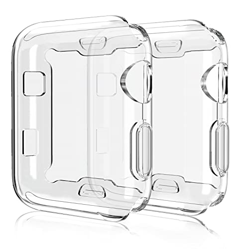 for Apple Watch 38mm Case iWatch Screen Protector TPU All-Around Protective Case Clear Ultra-Thin Cover for Apple Watch Series 3, 2 Pack case (Clear, for 38mm Apple Watch case)