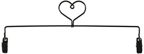 Ackfeld Manufacturing 12in Heart Clip Holder Hanger, Charcoal, 0.3x15x8.5 inch