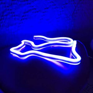 QiaoFei Cute Neon Light,LED Cat Sign Shaped Decor Light,Marquee Signs/Wall Decor for Christmas,Birthday Party,Kids Room, Living Room, Wedding Party Decor (Cat-Blue)