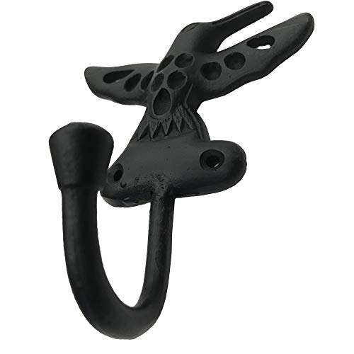 Antique Hardware Depot (1) 5" - Hummingbird - BB-248 - Coat Hook - for Coats, Bags, Hand Towel etc - Black Wrought Iron Finish