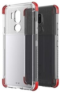 ghostek covert hybrid bumper case gel corners designed for lg g7 thinq - red