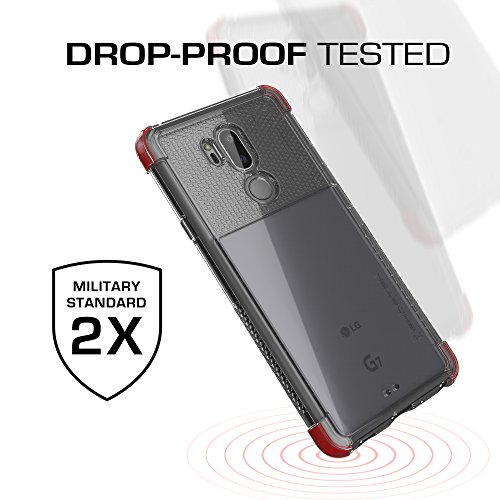 Ghostek Covert Hybrid Bumper Case Gel Corners Designed for LG G7 ThinQ - Red