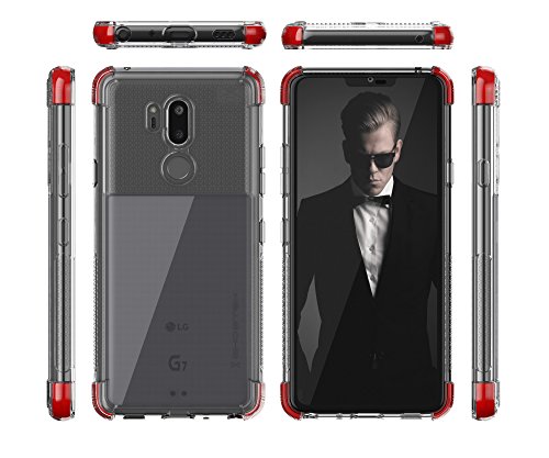 Ghostek Covert Hybrid Bumper Case Gel Corners Designed for LG G7 ThinQ - Red