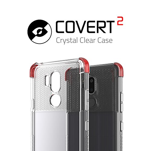 Ghostek Covert Hybrid Bumper Case Gel Corners Designed for LG G7 ThinQ - Red