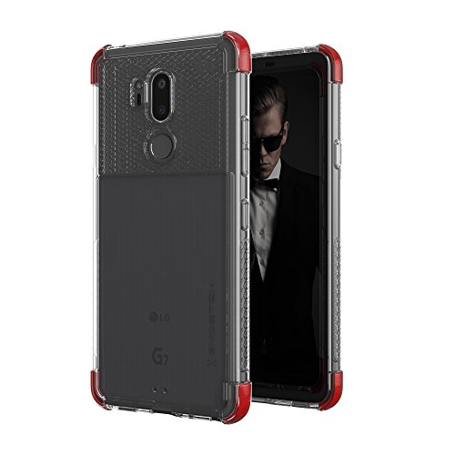 Ghostek Covert Hybrid Bumper Case Gel Corners Designed for LG G7 ThinQ - Red