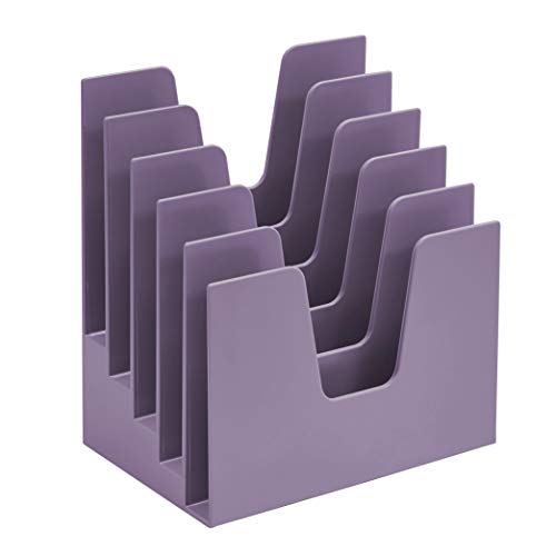 Acrimet Incline Desk File Sorter Step 5 Sections Heavy Duty (Solid Purple Color)