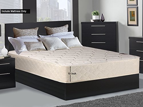 Greaton Medium Plush Tight top Innerspring Fully Assembled Mattress, Good for The Back, 75" X 48", White & LT Brown