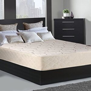 Greaton Medium Plush Tight top Innerspring Fully Assembled Mattress, Good for The Back, 75" X 48", White & LT Brown