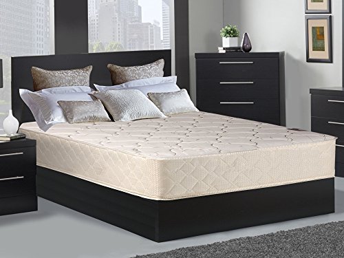 Greaton Medium Plush Tight top Innerspring Fully Assembled Mattress, Good for The Back, 75" X 48", White & LT Brown