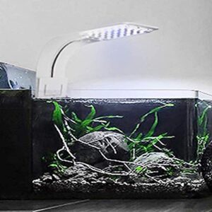 IC INSTANT COACH 10W Super Slim Aquarium Fish Tank 5730 LED Light Clip-on Lamp Aquatic Plant Lighting (White Body White+Blue Light)