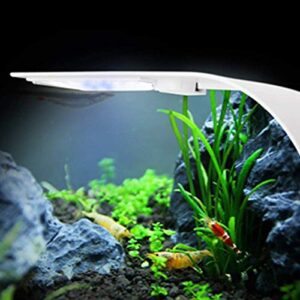 IC INSTANT COACH 10W Super Slim Aquarium Fish Tank 5730 LED Light Clip-on Lamp Aquatic Plant Lighting (White Body White+Blue Light)