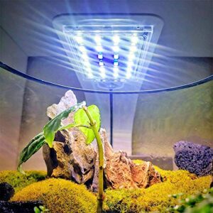 IC INSTANT COACH 10W Super Slim Aquarium Fish Tank 5730 LED Light Clip-on Lamp Aquatic Plant Lighting (White Body White+Blue Light)