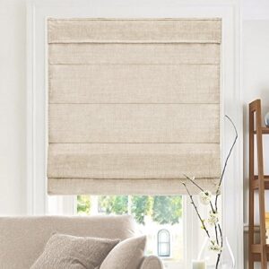 chicology roman shades for windows , window treatments , roman shades , roman window shades , room darkening shades , window shades , 31"w x 64"h , belgian flax (privacy & light filtering)