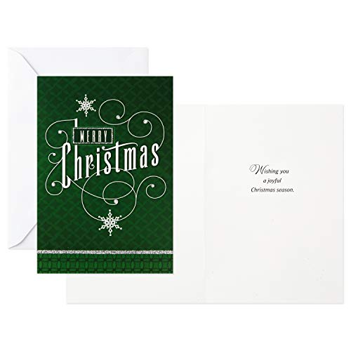 Image Arts Christmas Boxed Cards Assortment, Elegant Lettering (4 Designs, 24 Cards with Envelopes)