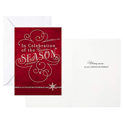 Image Arts Christmas Boxed Cards Assortment, Elegant Lettering (4 Designs, 24 Cards with Envelopes)