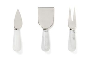 fox run premium 3-piece white marble cheese knife set, 1.5 x 4.25 x 6.75 inches