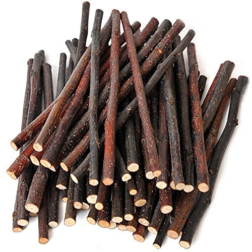 SunGrow Apple Sticks, 200g (7 oz) Wood Chew Sticks for Rabbits, Chinchillas, Bunny, Hamster, Squirrel, Guinea Pigs, 6" Small Animals Molar Pet Chew Toys Treat Sticks for Teeth Grinding, 40 Per Pack