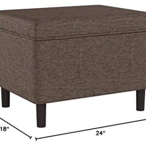 Spatial Order Home Decor | Dinah Collection Modern Storage Ottoman | Ottoman with Storage for Living Room & Bedroom (Brown)