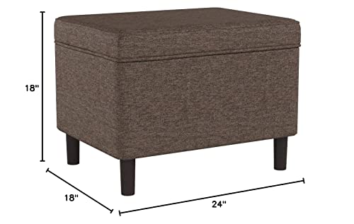 Spatial Order Home Decor | Dinah Collection Modern Storage Ottoman | Ottoman with Storage for Living Room & Bedroom (Brown)