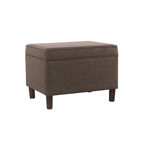 Spatial Order Home Decor | Dinah Collection Modern Storage Ottoman | Ottoman with Storage for Living Room & Bedroom (Brown)