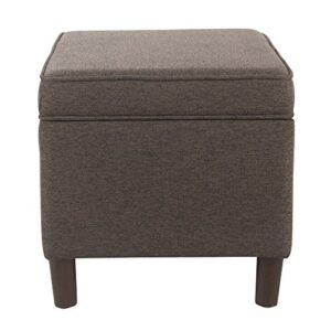 Spatial Order Home Decor | Dinah Collection Modern Storage Ottoman | Ottoman with Storage for Living Room & Bedroom (Brown)