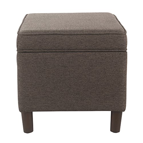 Spatial Order Home Decor | Dinah Collection Modern Storage Ottoman | Ottoman with Storage for Living Room & Bedroom (Brown)