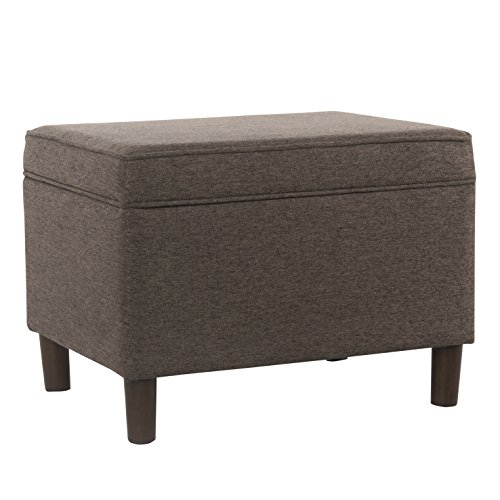 Spatial Order Home Decor | Dinah Collection Modern Storage Ottoman | Ottoman with Storage for Living Room & Bedroom (Brown)