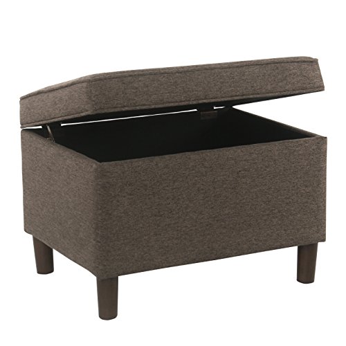 Spatial Order Home Decor | Dinah Collection Modern Storage Ottoman | Ottoman with Storage for Living Room & Bedroom (Brown)