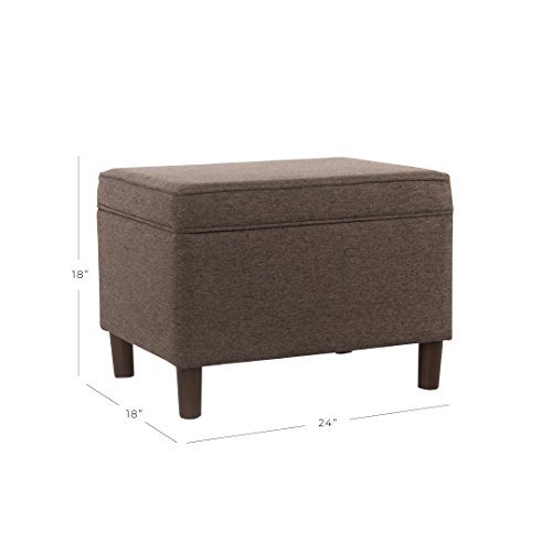 Spatial Order Home Decor | Dinah Collection Modern Storage Ottoman | Ottoman with Storage for Living Room & Bedroom (Brown)