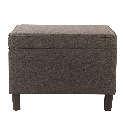 Spatial Order Home Decor | Dinah Collection Modern Storage Ottoman | Ottoman with Storage for Living Room & Bedroom (Brown)