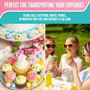 Cupcake Boxes 24 Count, Cup Cake Containers, Travel Carrier, 5 Pack (120 Compartment), Full Size, Tall Dome, Clear, PET Plastic, Disposable, Tray With Lid, Cupcakes Transport Holder, Houseables