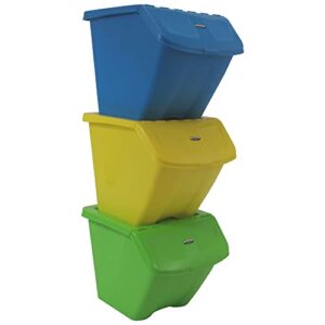 redmon since 1883 10 gallon stackable shutter 3 pc set bins (7319)