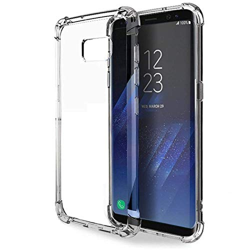 Galaxy S8 Plus Case Crystal Clear Shockproof Bumper Protective Cell Phone Case for Samsung Galaxy S8 Plus Transparent Pure TPU Back Covers for Men Women Boys Girls Flexible Slime Fit Rubber Silicone