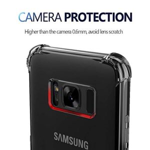 Galaxy S8 Plus Case Crystal Clear Shockproof Bumper Protective Cell Phone Case for Samsung Galaxy S8 Plus Transparent Pure TPU Back Covers for Men Women Boys Girls Flexible Slime Fit Rubber Silicone