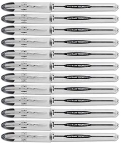 uni-ball vision elite stick roller ball pens .08mm, black ink, 12 pens