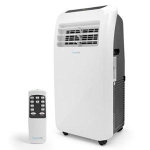 serenelife slpac10 slpac 3-in-1 portable air conditioner with built-in dehumidifier function,fan mode, remote control, complete window mount exhaust kit, 10,000 btu, white